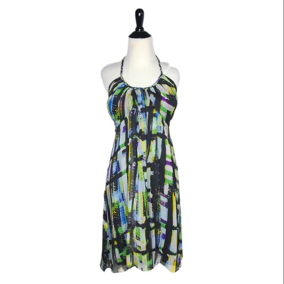 Matty M | Dresses | New Maddy M Multi Color Watercolor Halter Dress ...